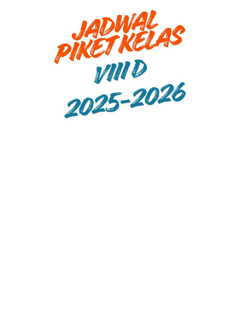 Jadwal Piker Kelas Febriano | PDF