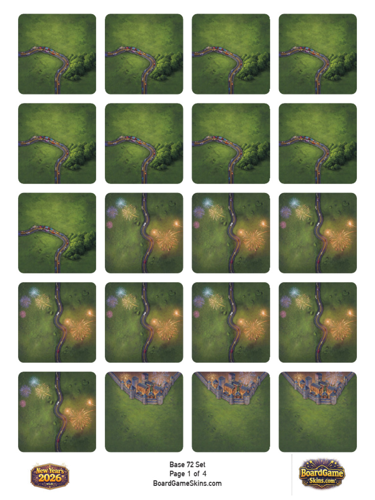 NewYears2026 Carcassonne 72Tiles PrintAtHome v1.0 | PDF