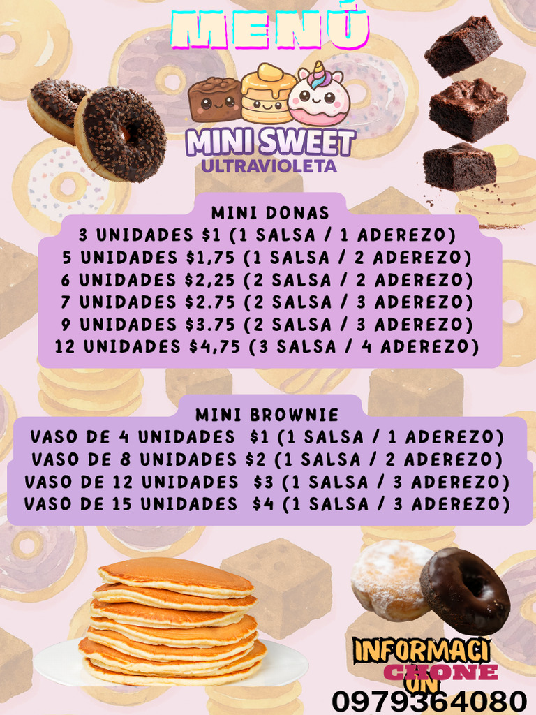 Menu Postre Restaurante Juvenil Rosa | PDF