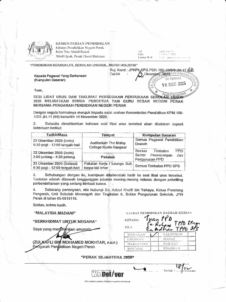 Sesi Libat Urus KPM Perak 2025 | PDF