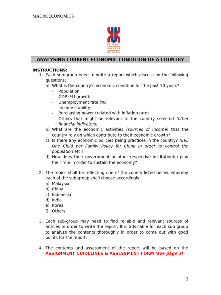 Group Assignment Guidelines | PDF | Macroeconomics | Economies