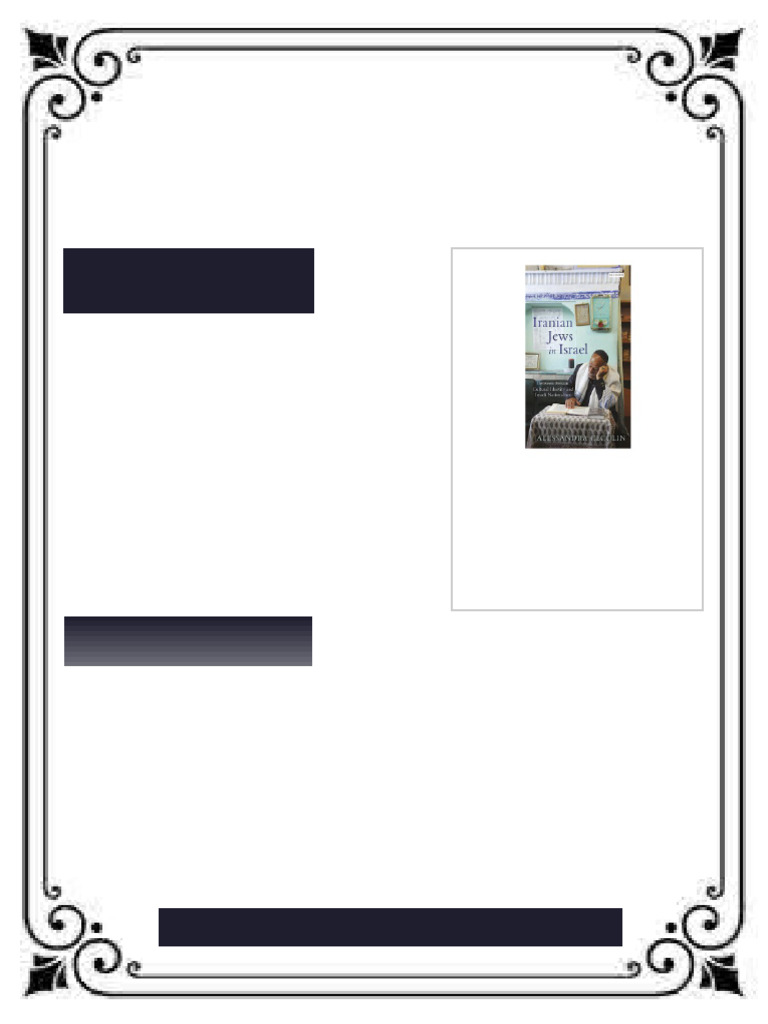 Iranian Jews in Israel Between Persian Cultural Identity and Israeli Nationalism Alessandra ...