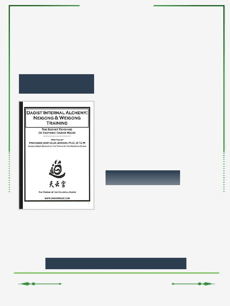 Daoist Internal Alchemy Neigong Weigong Training Jerry Alan Johnson ...