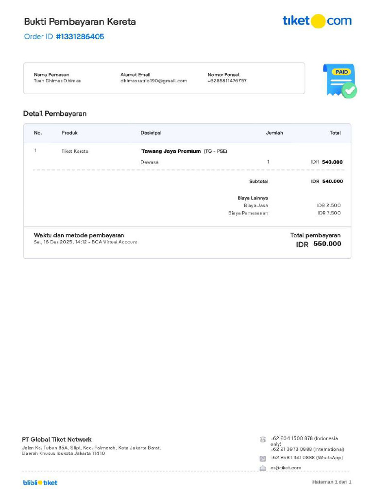 Receipt - Order Id 1331286405 (1) | PDF