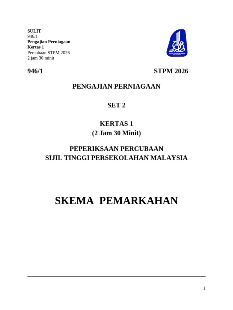 Skema Soalan Kelantan Set 2 | PDF