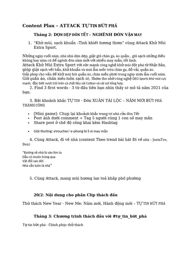 Attack -Content Plan | PDF