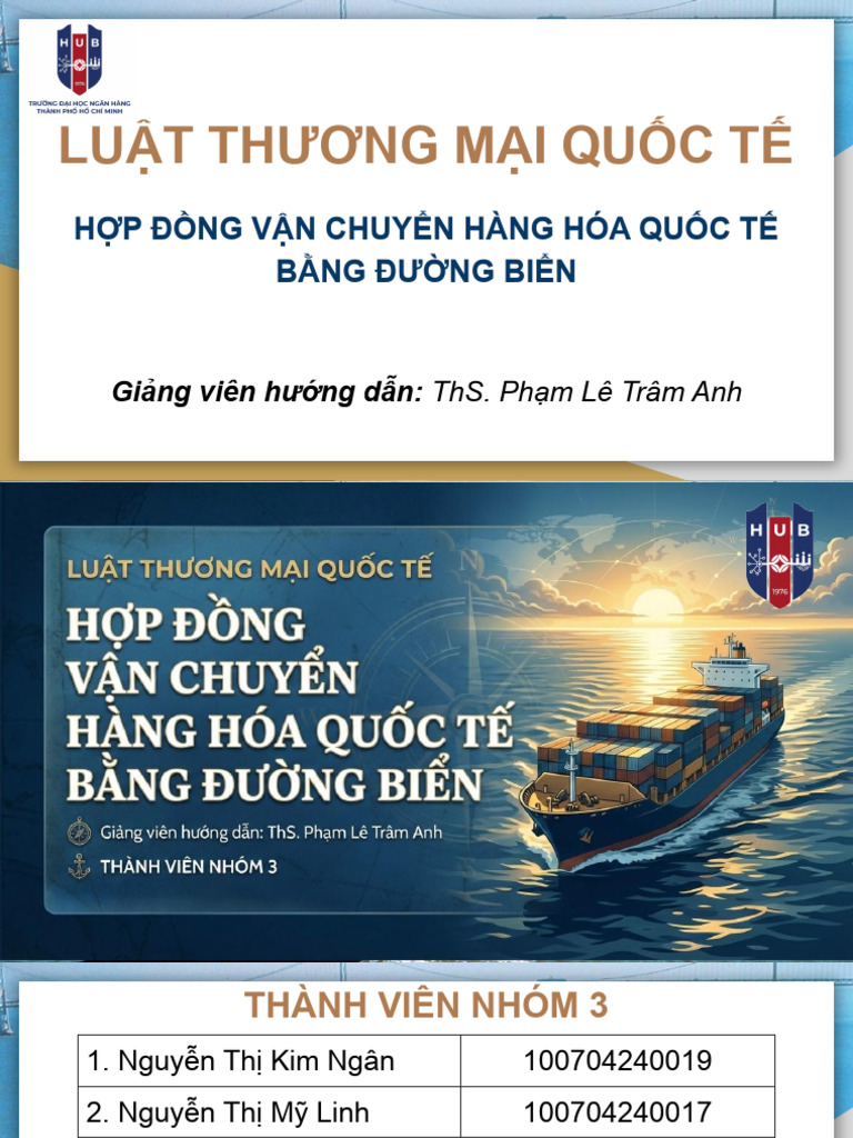 n3-Cđ4. Hợp Đồng Vận Chuyển Hàng Hóa Quốc Tế Bằng Đường Biển | PDF