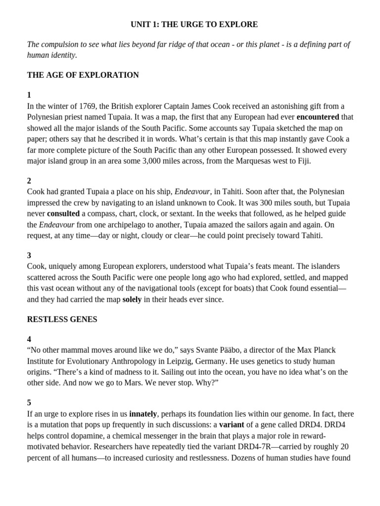 The Human Urge to Explore: Genes and History | PDF | Polynesia