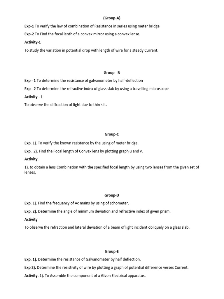 Physics Experiment | PDF