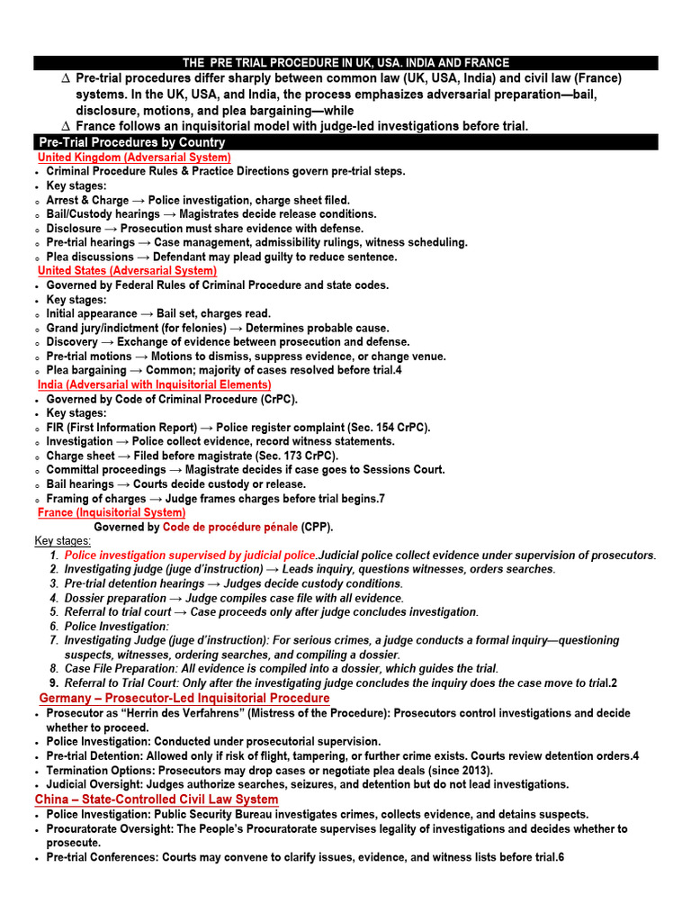 Pretrial - Steps | PDF | Prosecutor | Discovery (Law)