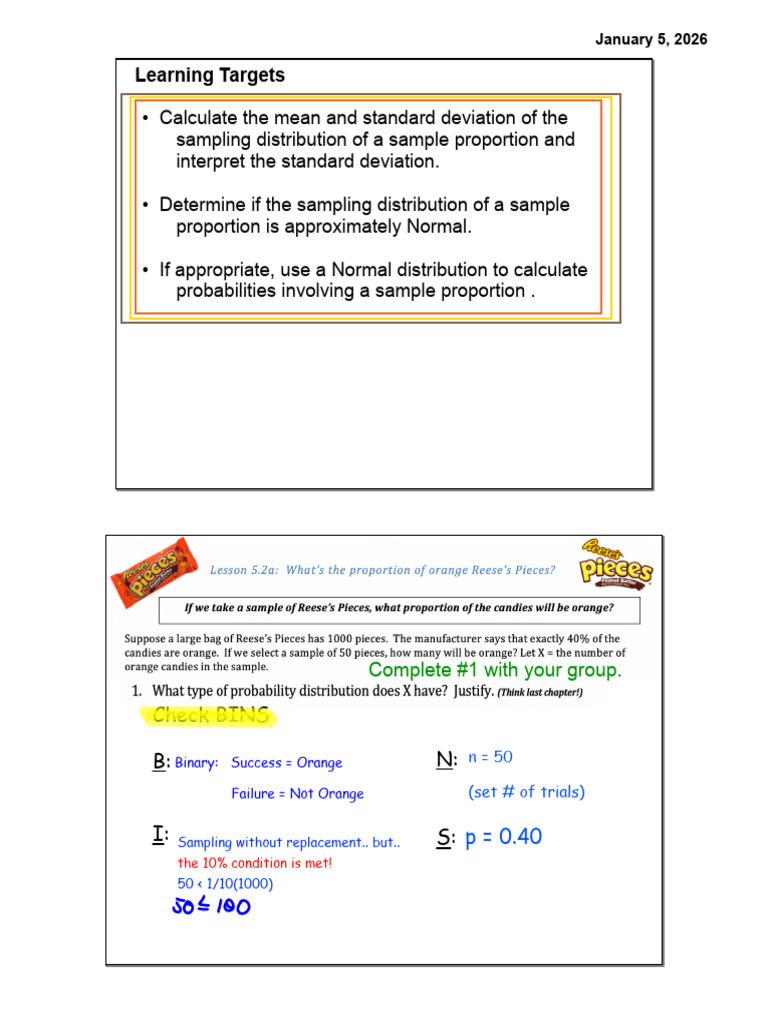 5.2a Notes 1-5-26 | PDF | Standard Deviation | Statistical Analysis