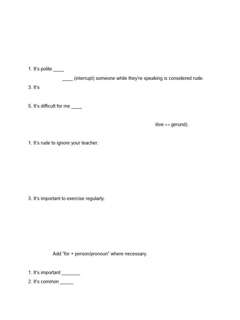 Infinitive and Gerund Phrase Exercises | PDF