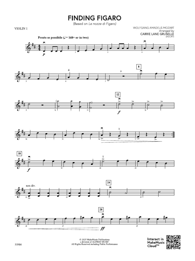 Finding Figaro - 1st Violin | PDF
