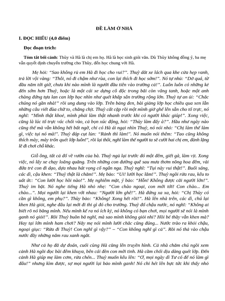 A1 ĐỀ LÀM Ở NHÀ | PDF