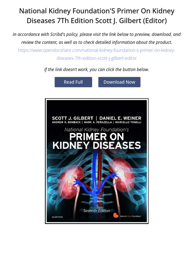 National Kidney Foundation's primer on kidney diseases 7th Edition ...