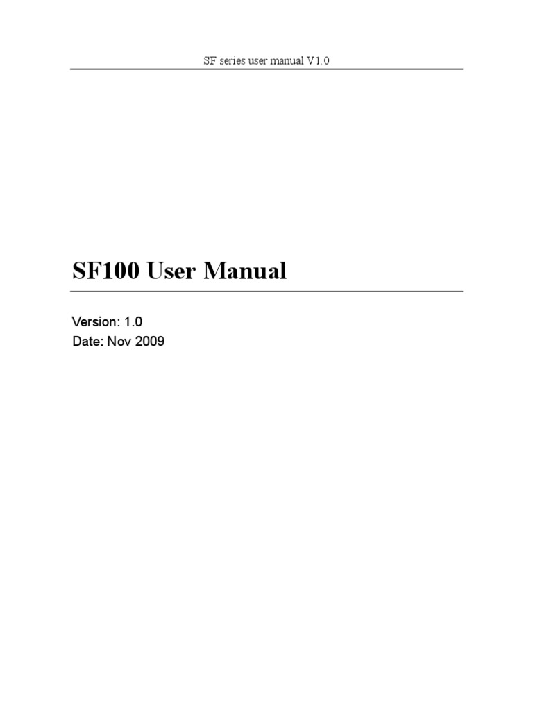 SF Series User Manual V1.0 | PDF | Access Control | Power Supply