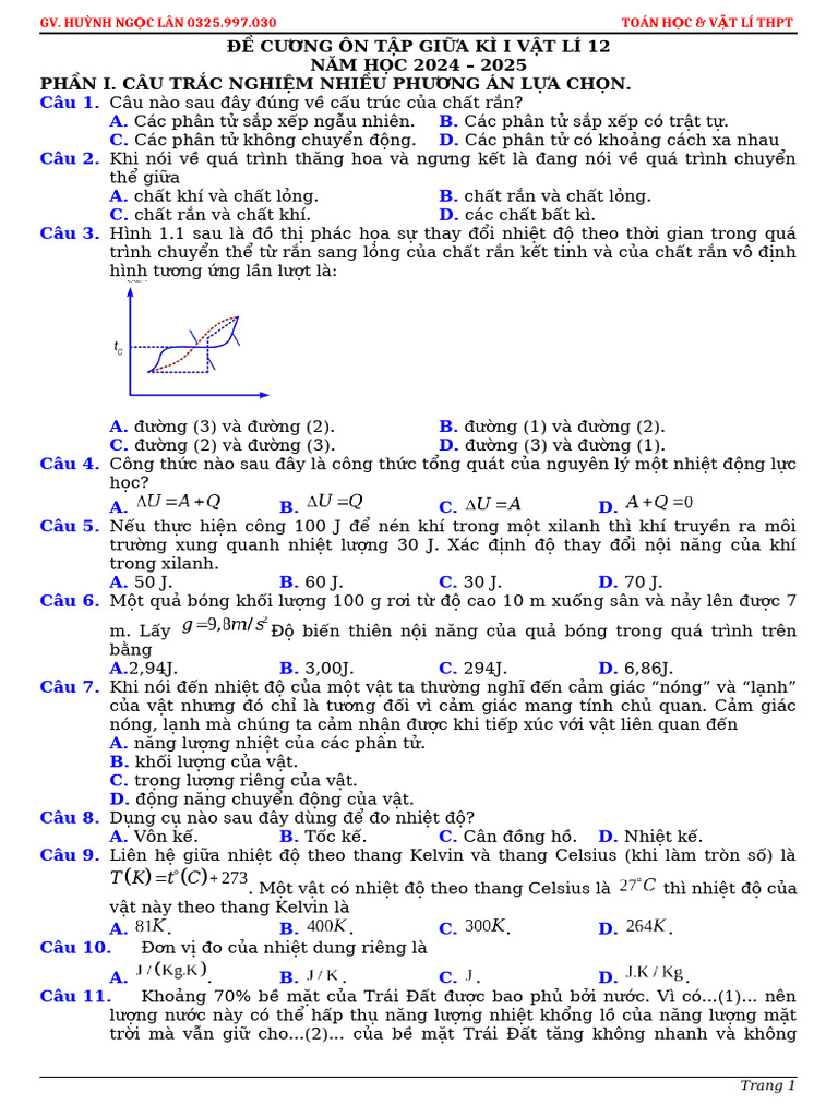 File Hs Đề Cương Ôn Tập Giữa Kì i Vật Lí 12 | PDF