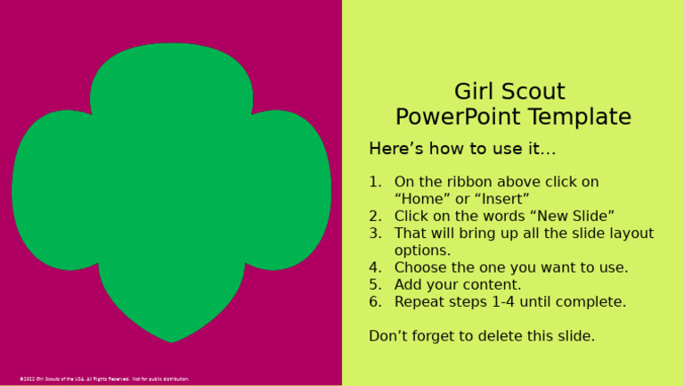 Girl Scout Greens With Plum GSNWGL PowerPoint Template | PDF