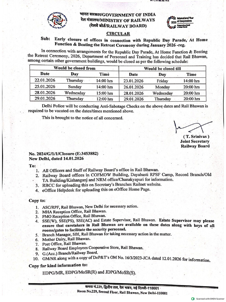Early Closure of Rail Bhawan_1 | PDF