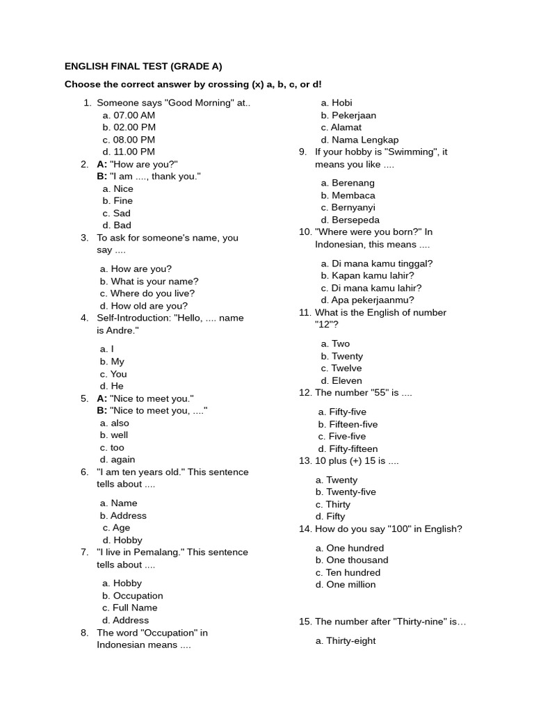 English Final Test Grade A | PDF | Chess Openings | Chess