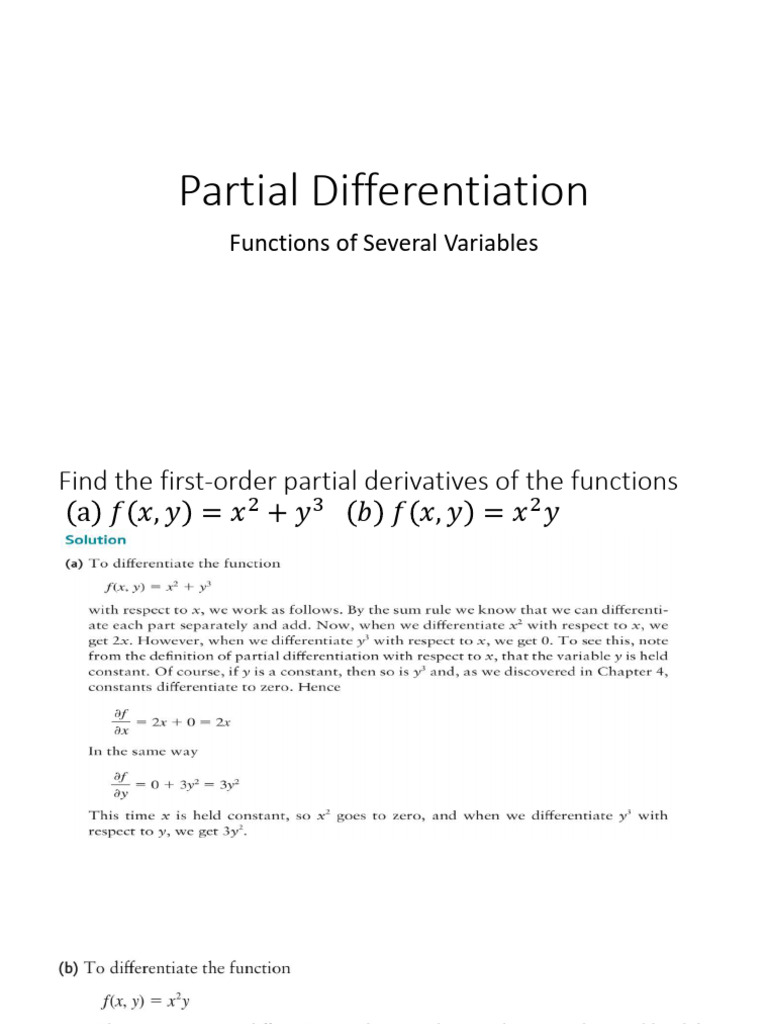 Lec - 9 - Partial Differentiation | PDF