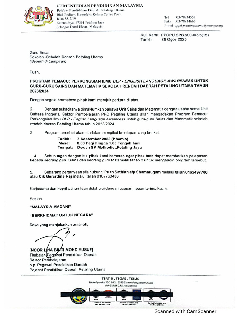 Program Pemacu Perkongsian Ilmu Dlp English Language Awareness Untuk ...
