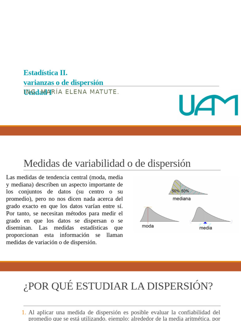 Medidas de Dispersión en Estadística | PDF | Diferencia | Desviación ...