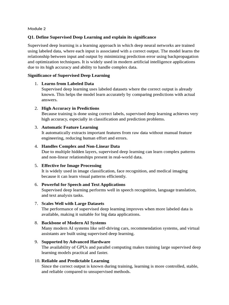 Supervised Deep Learning & CNN Overview | PDF | Deep Learning | Applied ...