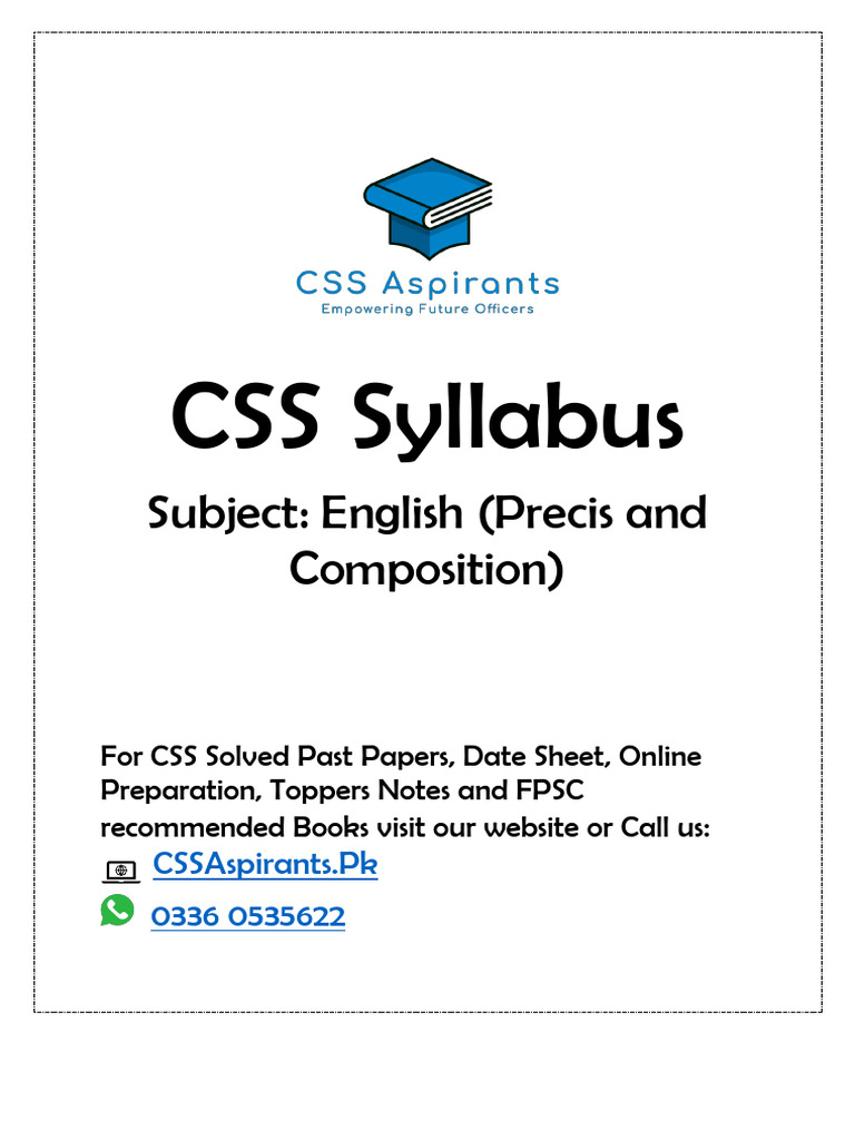 CSS English Syllabus Overview | PDF