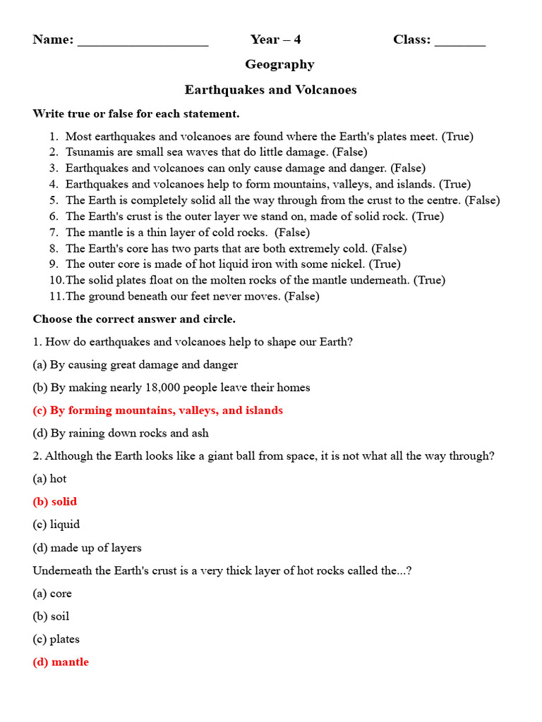Earthquakes and Volcanoes | PDF | Earth | Plate Tectonics