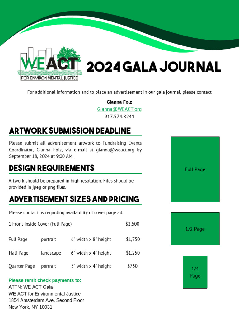2024 WE ACT Gala Advertising Brochure | PDF