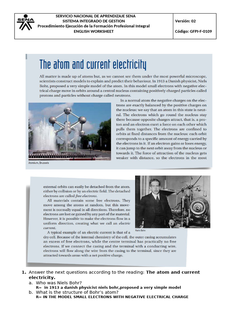 The Atom and Current Electricity | PDF | Atoms | Electron