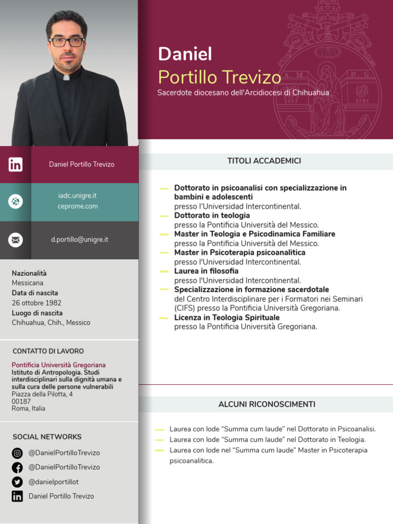 Daniel Portillo Trevizo CV Italiano 2021 | PDF | Seminario | Casos de ...