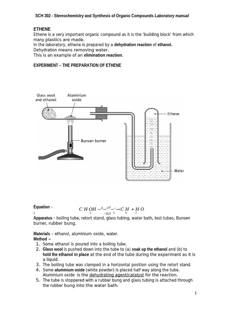 Ethene and Ethyne Preparation Lab Guide | PDF | Filtration | Chromatography