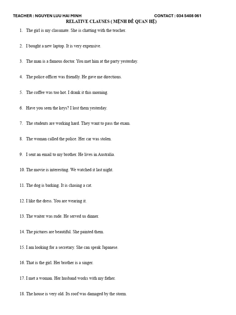 Understanding Relative Clauses in English | PDF