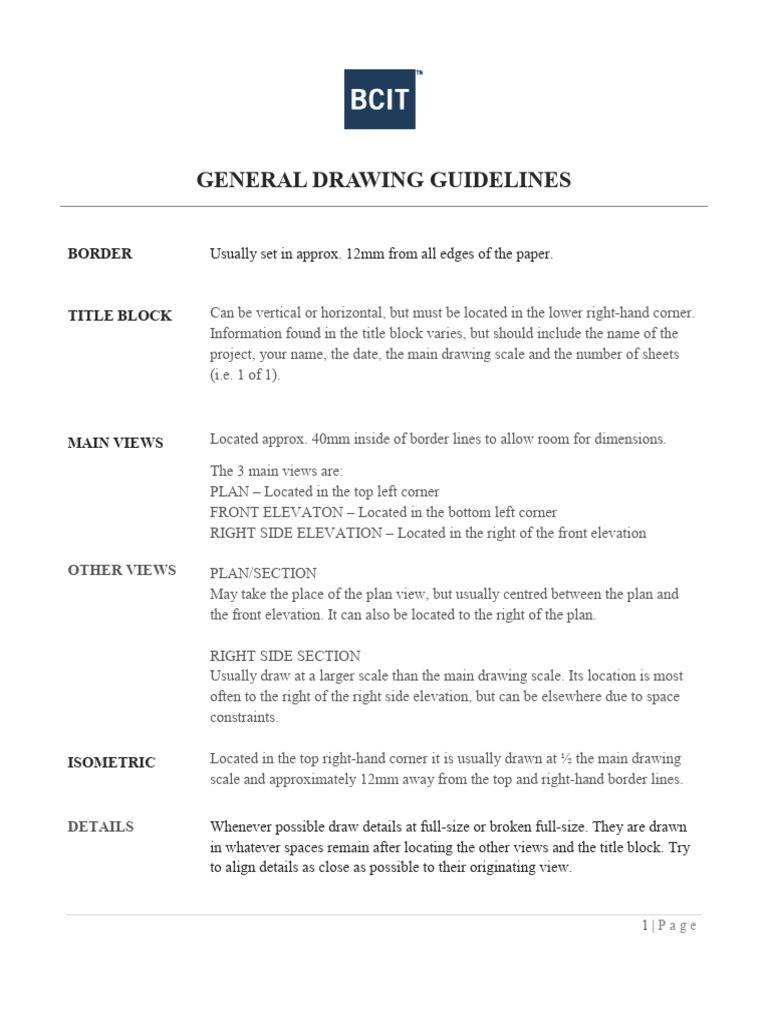General Drawing Guidelines for Drafting | PDF