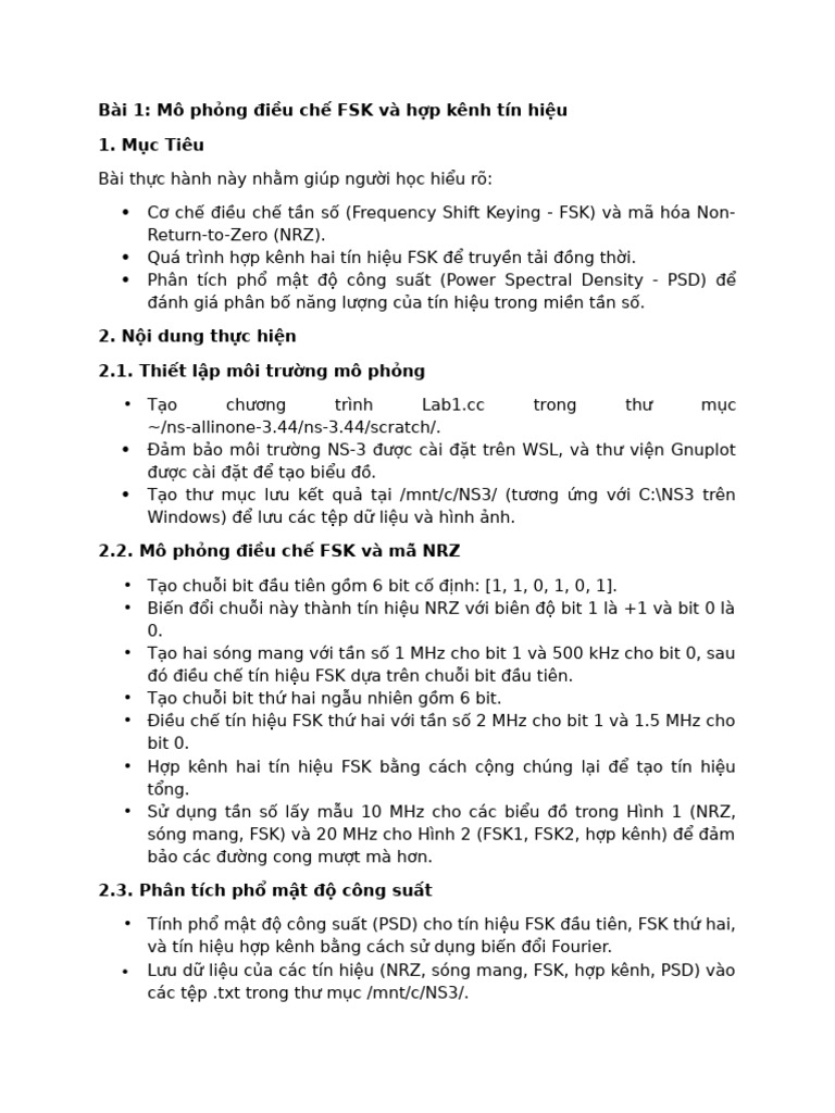 Lab 1 FSK Modulation | PDF