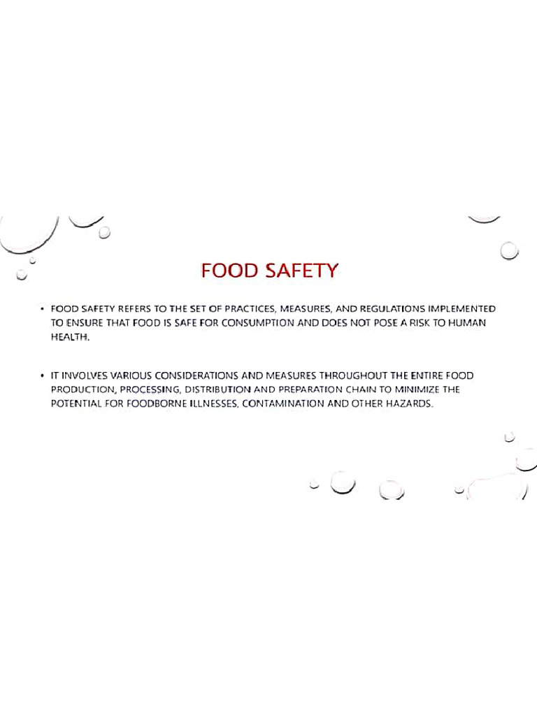Food Safety | PDF