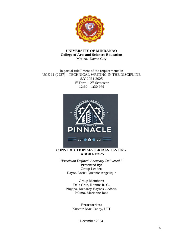 Construction Materials Testing Proposal | PDF | Concrete | Mortar (Masonry)
