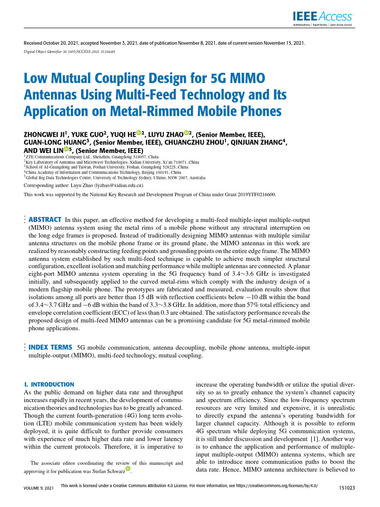 Low Mutual Coupling Design For 5G MIMO Antennas Using Multi-Feed ...