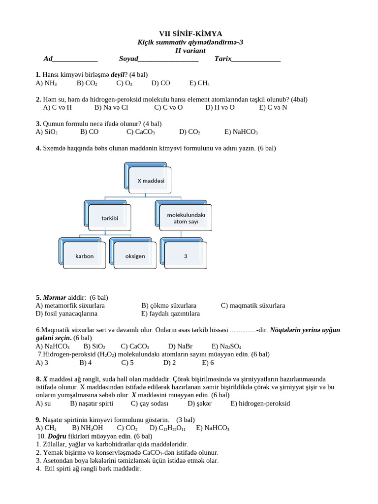 7-Ci Sinif, Ksq-3, B Variantı | PDF