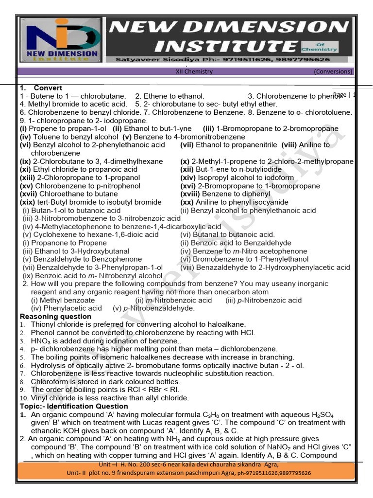 Conversion Complete Chem | PDF | Benzene | Acid