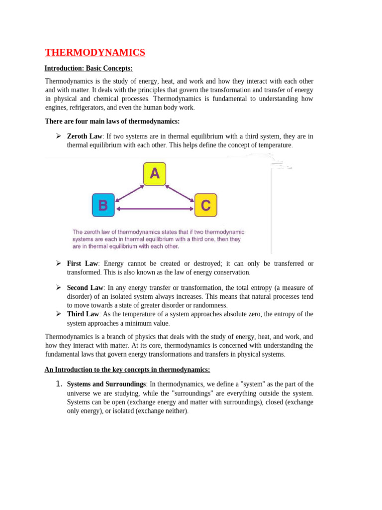 Understanding Thermodynamics Basics | PDF | Heat | Temperature