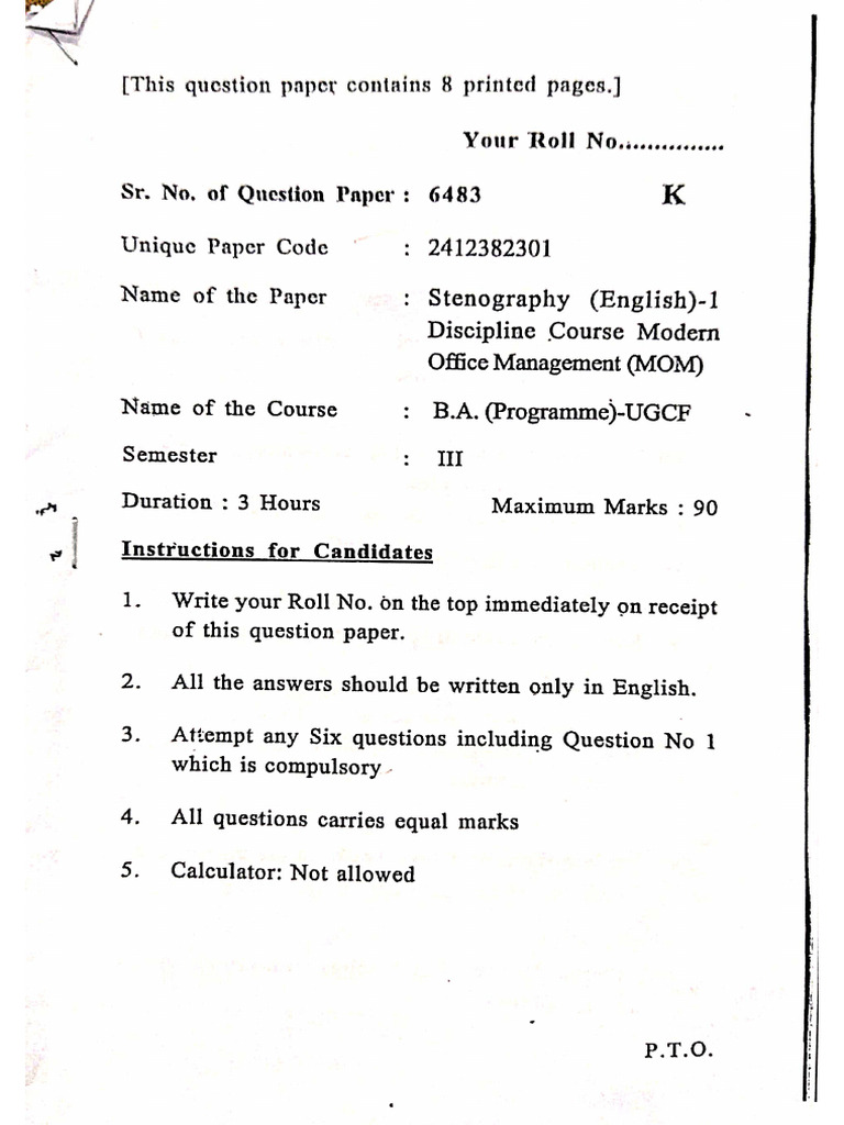 PYQ 2025 Stenography-l (Day 2) | PDF