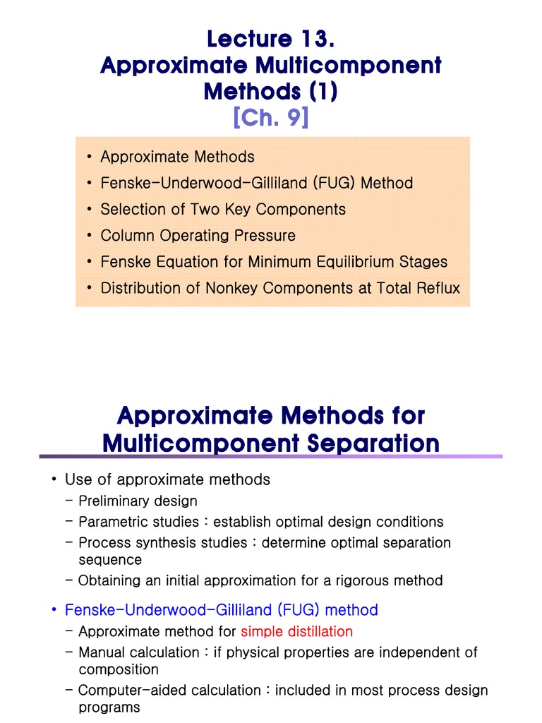 Debutanizer Design Using FUG Method | PDF | Distillation | Chemical ...