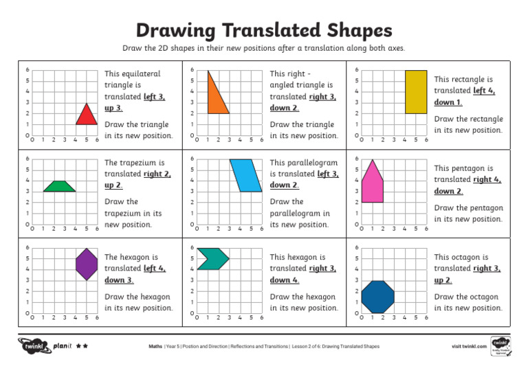 Drawing Translated 2D Shapes Guide | PDF | Shape | Rectangle