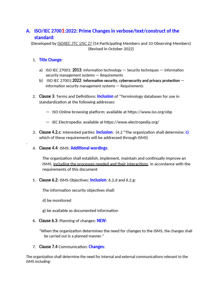 Key Updates in ISO/IEC 27001:2022 | PDF | Information Security ...