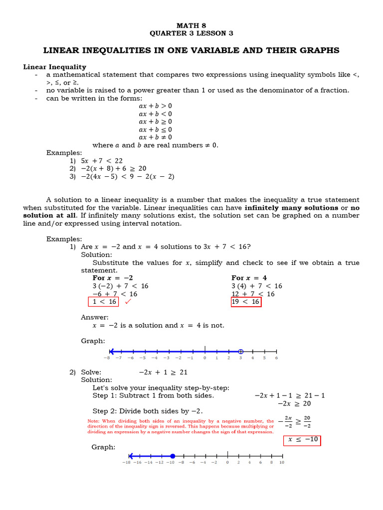Lesson-3 3 | PDF | Inequality (Mathematics) | Numbers