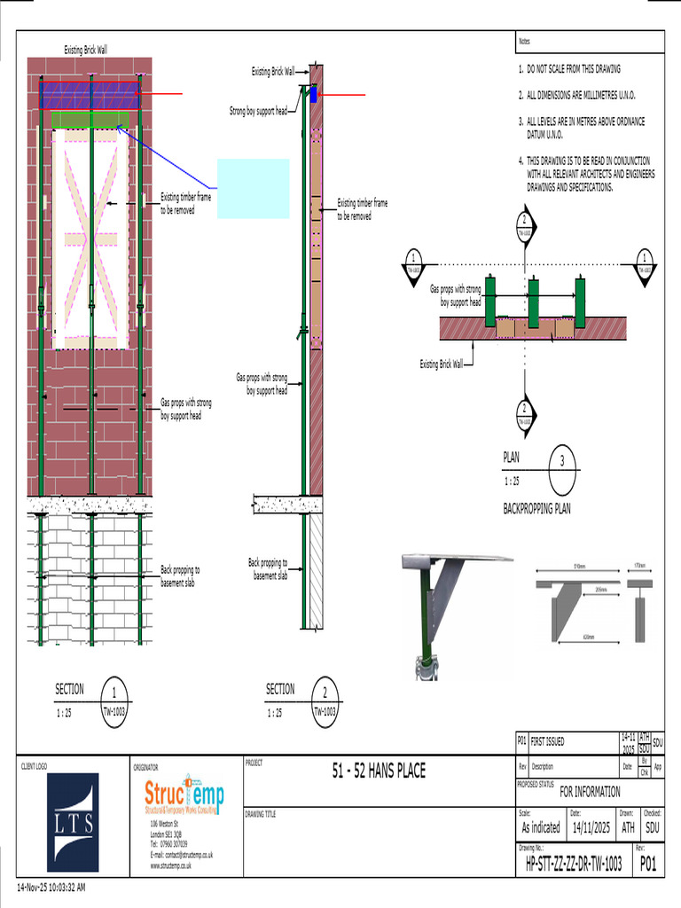 Propping Support for Existing Brick Wall | PDF | Buildings And ...