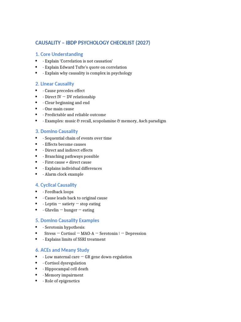 IBDP Causality Checklist | PDF